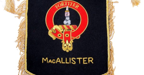 Embroidered MacAllister Clan Banner