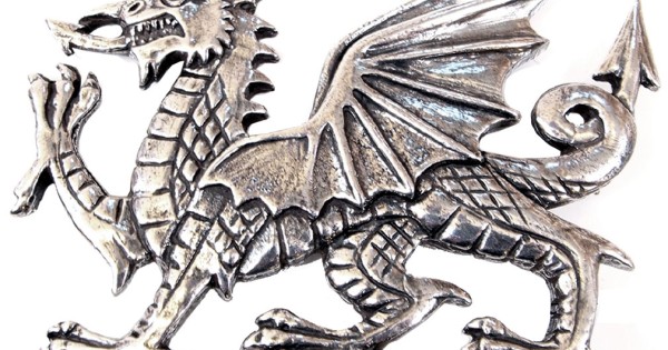 Welsh Dragon Plaid Brooch