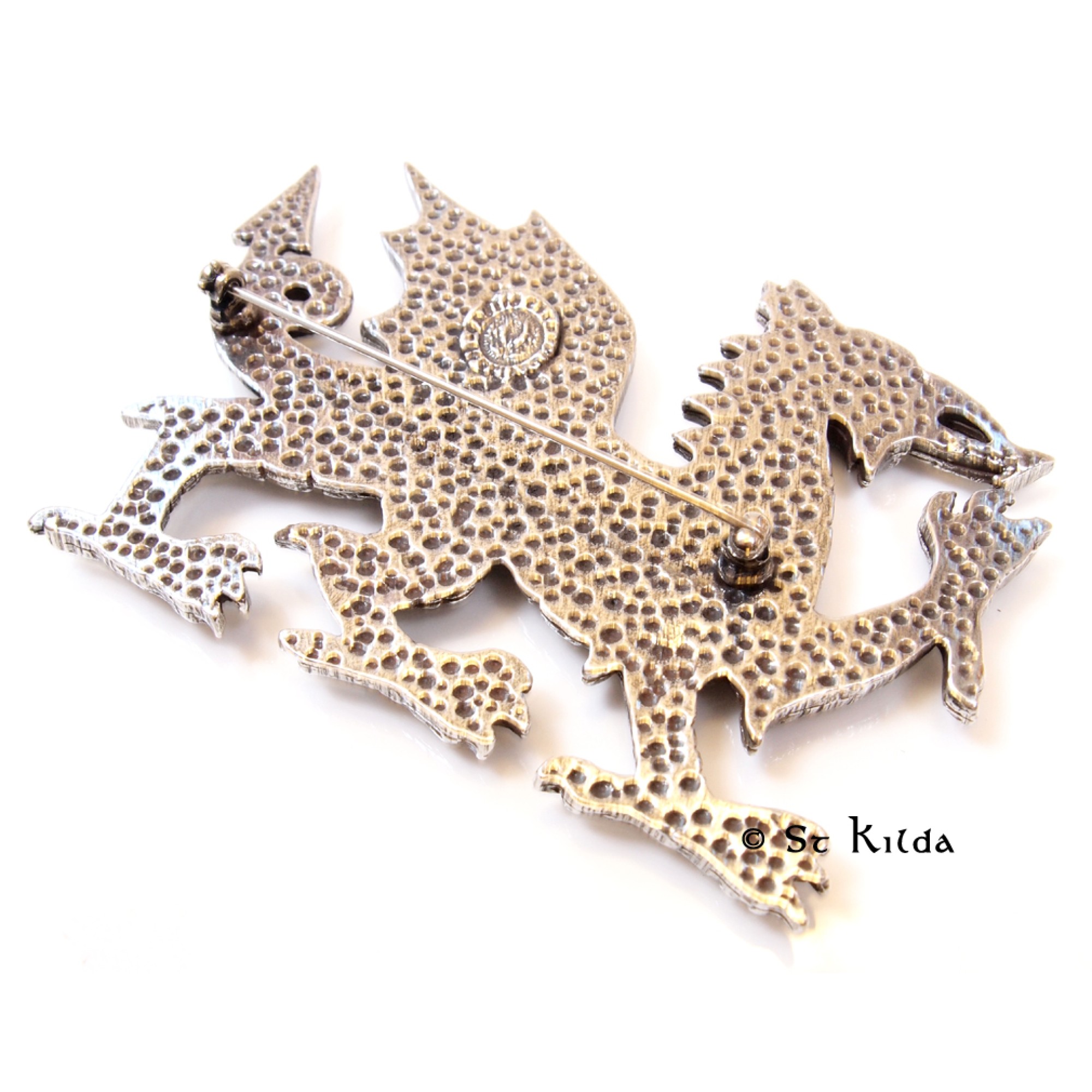 Welsh Dragon Plaid Brooch