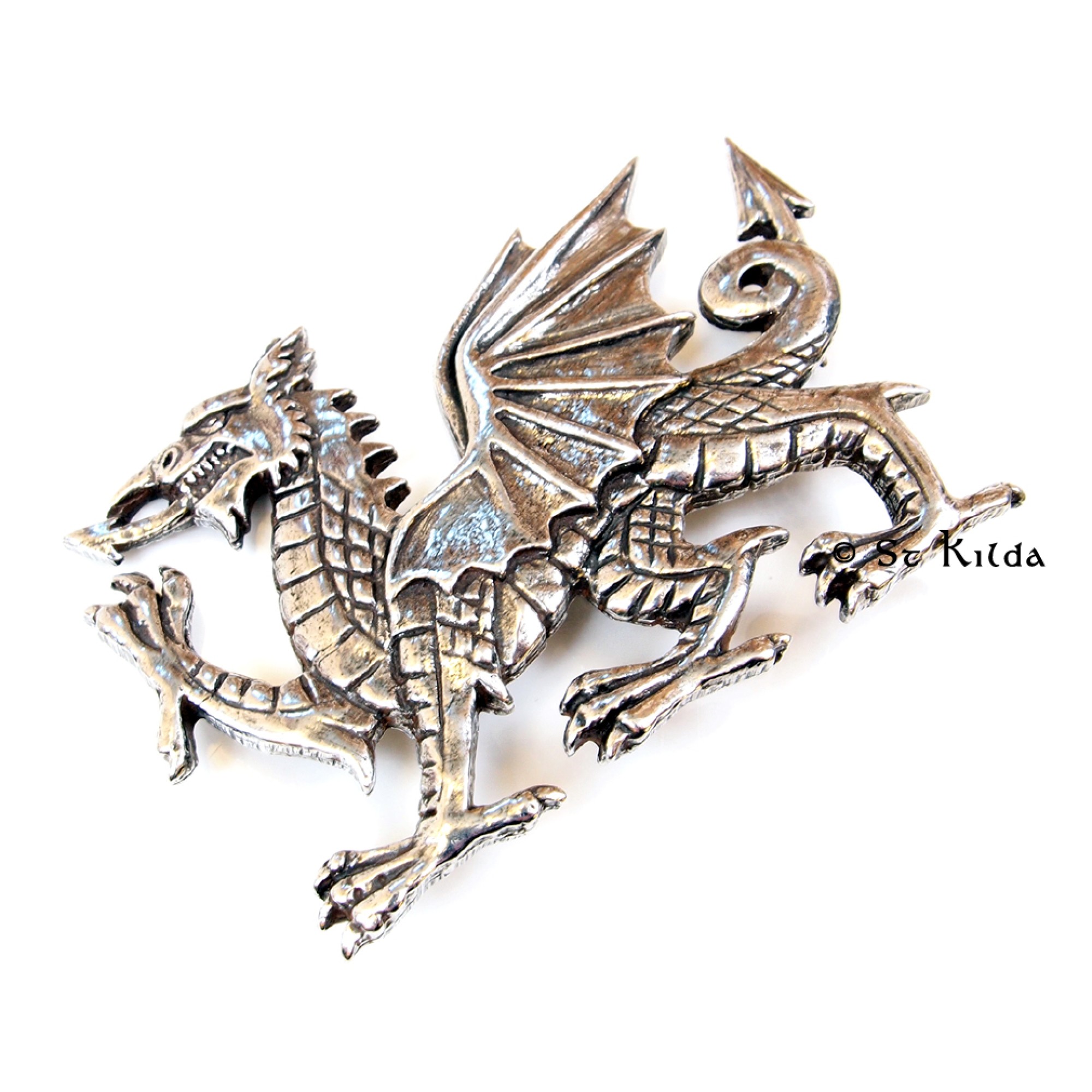 Welsh Dragon Plaid Brooch