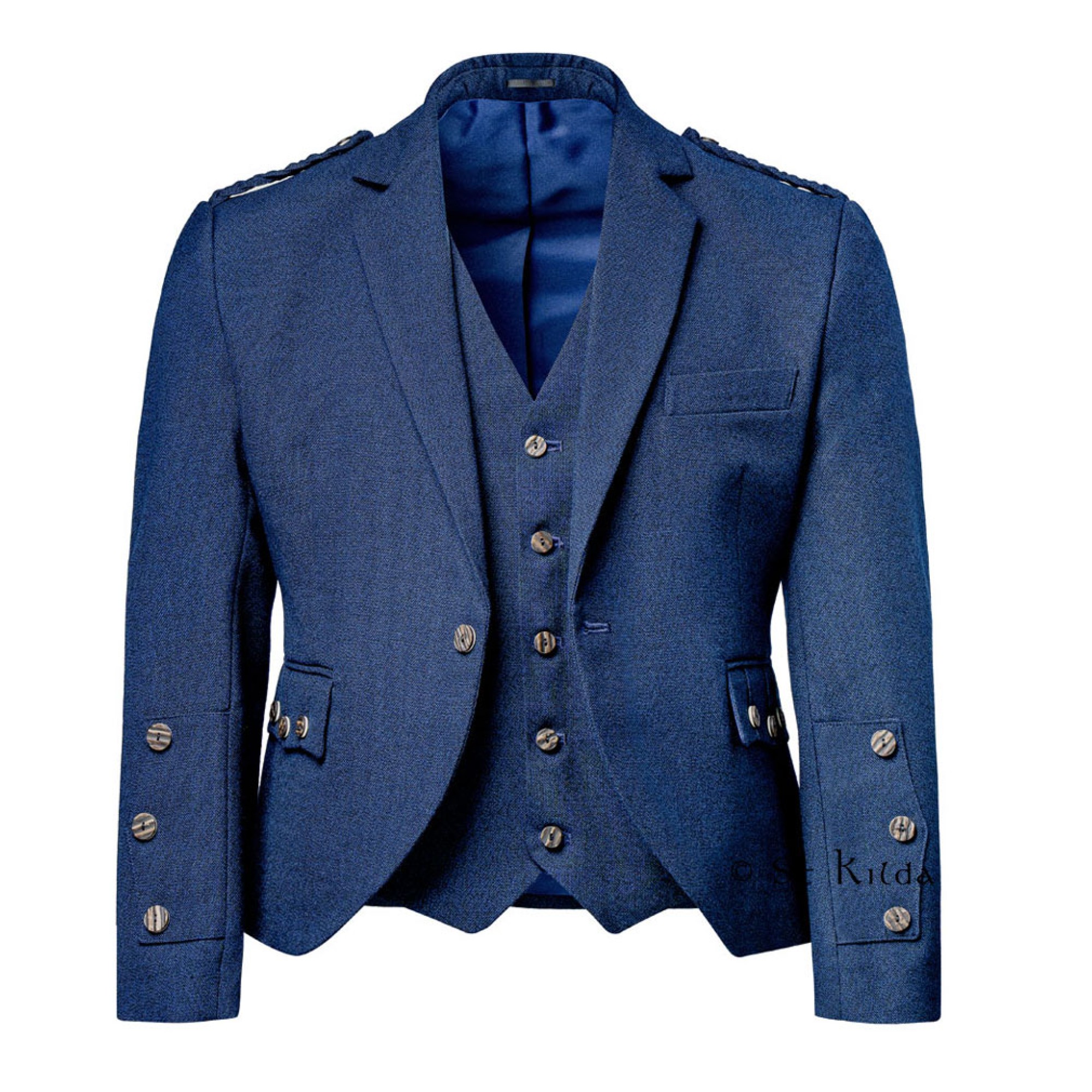 Navy Arrochar Tweed Braemar Kilt Jacket