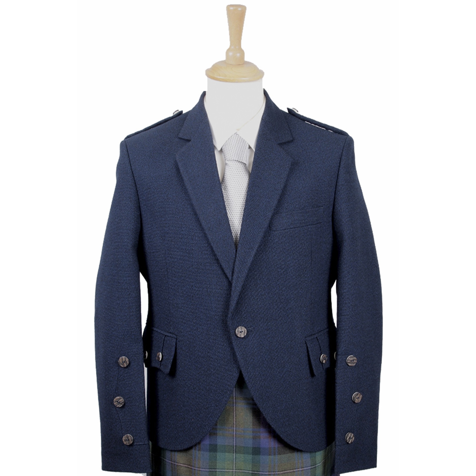 Navy Arrochar Tweed Braemar Kilt Jacket