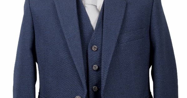Navy Arrochar Tweed Braemar Kilt Jacket