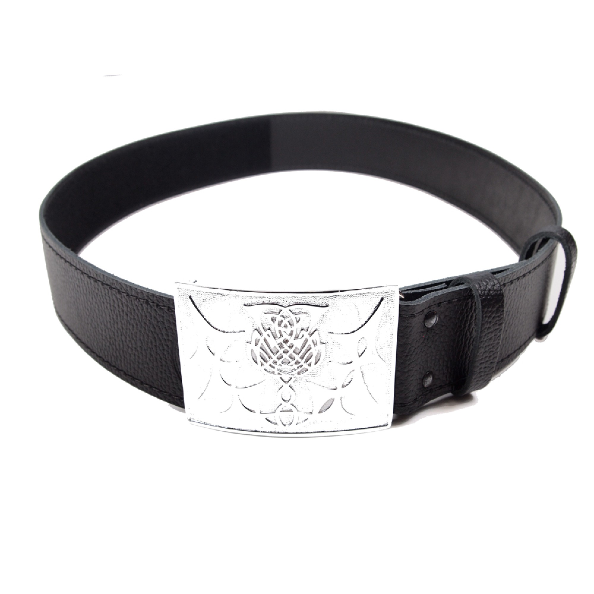 Grained Leather Velcro Kilt Belt